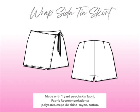 Wrap Side Tie Skort Sewing Pattern Patterns For Less
