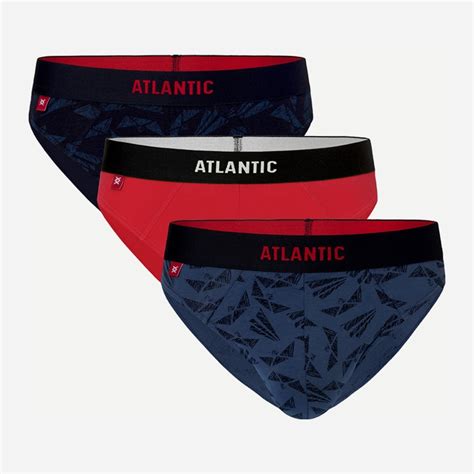 Трусы-слип Atlantic 3MP-121 GRA/CZE/NIE M 3 шт Темно-синий/Красный ...
