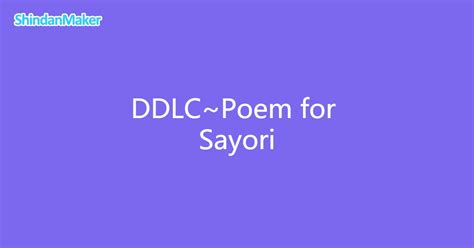 Ddlc~poem For Sayori