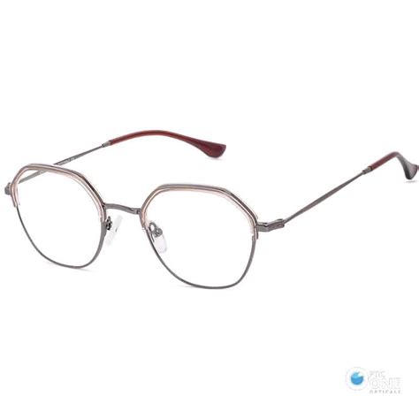 Womens Stylish Irregular Hexagonal Thin Metal Eyeglasses Gunmetal Optic One Abu Dhabi Uae