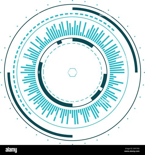 Sci Fi Ui Round Indicator Digital Hud Element Stock Vector Image And Art Alamy