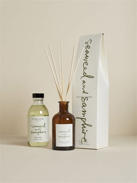 Seaweed And Samphire Diffuser And Diffuser Refill Set Plum And Ashby
