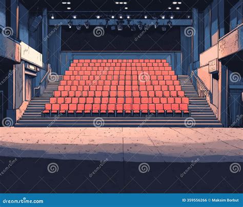 The Orchestra Pit Is Shown On A Red Background In This Illustration Of A Grand Concert Hall