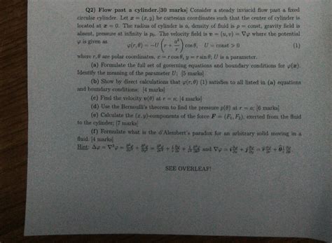 Consider A Steady Flow Past A Fixed Circular