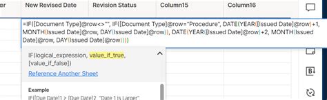 create a date based on document type and issue date smartsheet community
