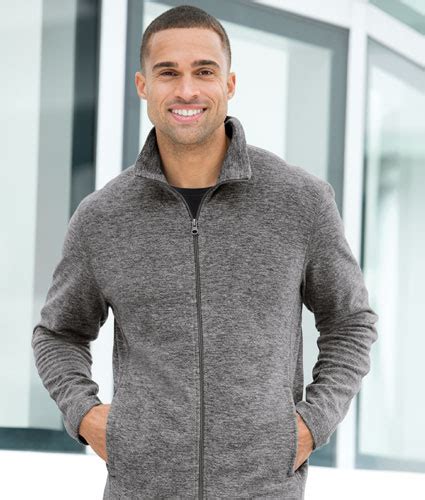 Custom Port Authority® Mens Heather Microfleece Full Zip Jacket