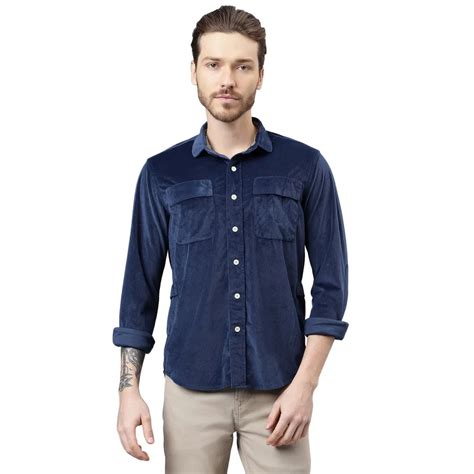 Orion Blue Corduroy Shirt For Men Woods