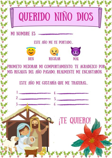 Querido Niño Dios Carta Cartas De Navidad Para Niño Dios Feliz