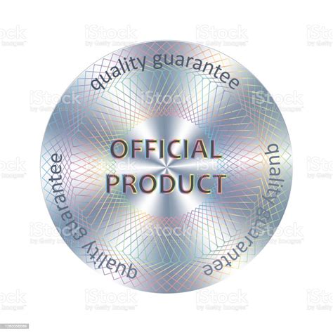 공식 제품 메탈릭 라운드 홀로그램 사실적인 스티커 제품 품질 보증을 위한 벡터 요소입니다 공식 배지 라벨 디자인 아이콘 스티커에 대한 스톡 벡터 아트 및 기타 이미지