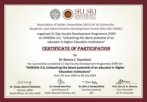 Dr Reena C Jhamtani On Linkedin Fdp Professionaldevelopment