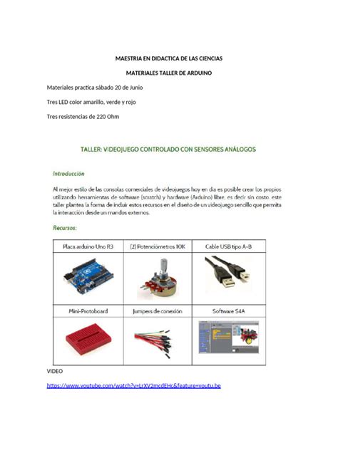 Materiales Talleres De Arduino Sabado 20 De Junio Pdf
