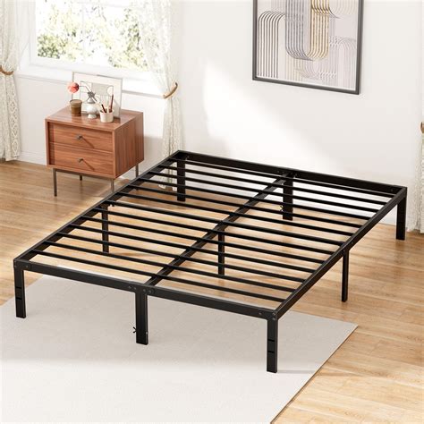 Metal Platform Bed Frame Full Convex Bed Frame With Sturdy Steel Slat