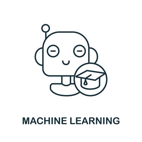 Machine Learning Icon Simple Line Element Machine Learning Symbol For