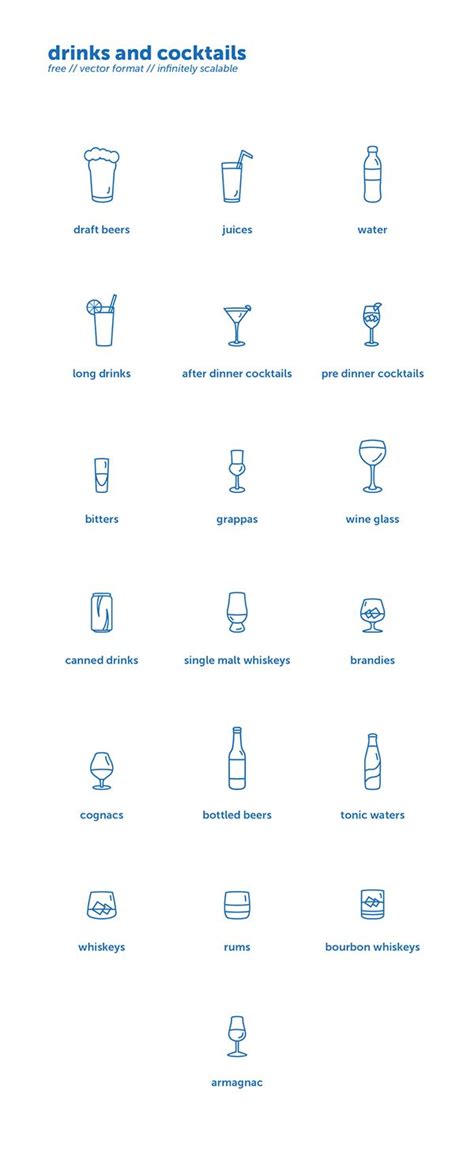 Drinks And Cocktails Icons Set Free Icon Set Cocktails Menu