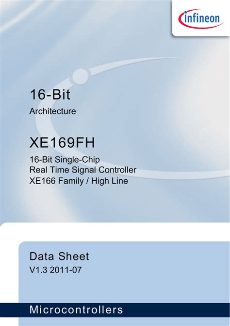 Infineon Saf Xe169fh 200f100l Ab Microcontroller Data Sheet Manualzz