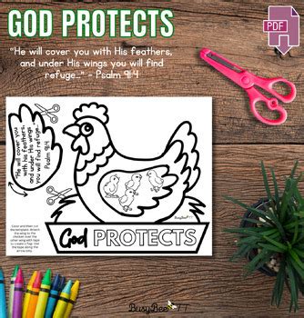 God Protects Bible Craft Coloring Activity Bible Lesson Activity