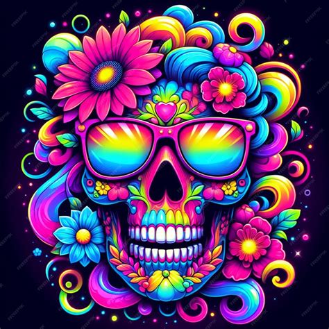 Premium Vector Colorful Skull Vector Illustration