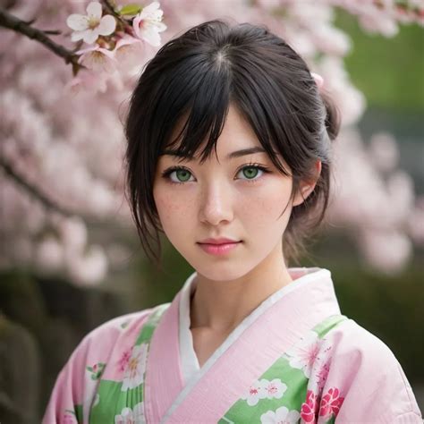 An 18 Year Old Beautiful Japanese Woman Wavy Black