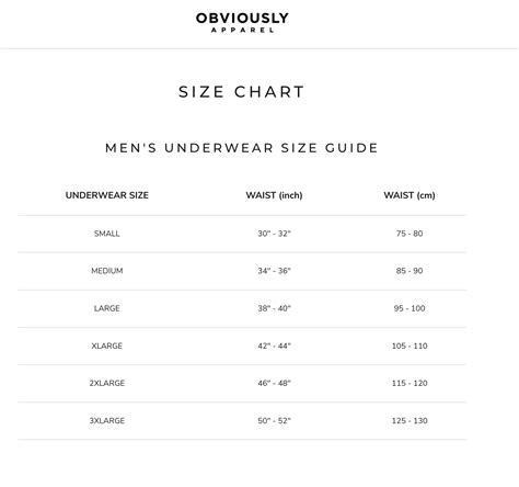 What Size Underwear Am I Obviously Apparel