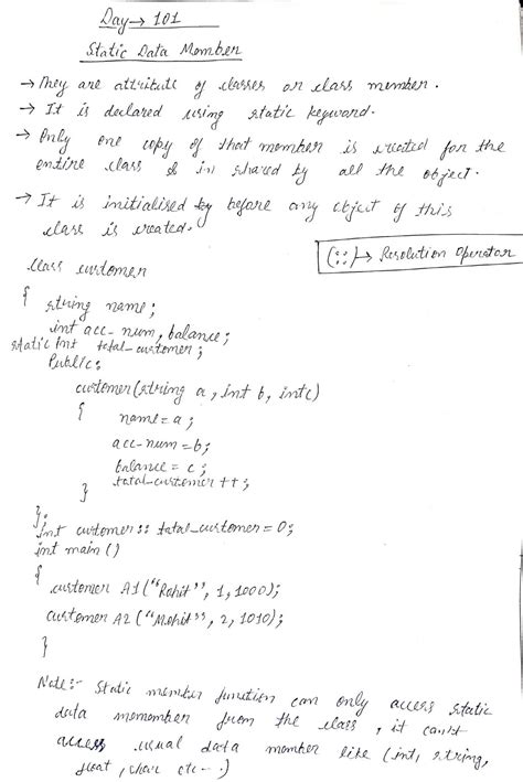 day 101 of dsa challenge exploring static data members nitin singh