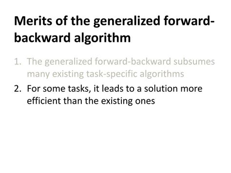 Ppt A Generalization Of Forward Backward Algorithm Powerpoint