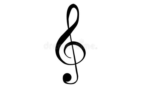 Treble Clef Musical Notation Symbol Icon Graphic Illustration Stock