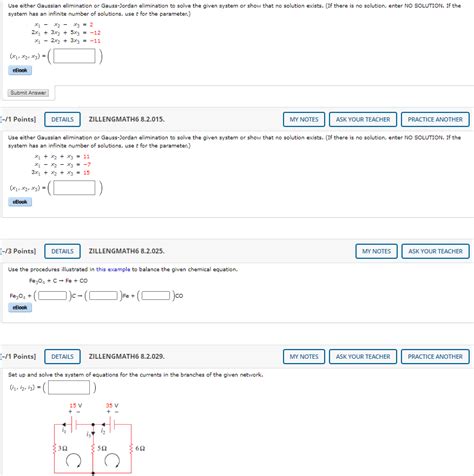solved use either gaussian elimination or gauss jordan