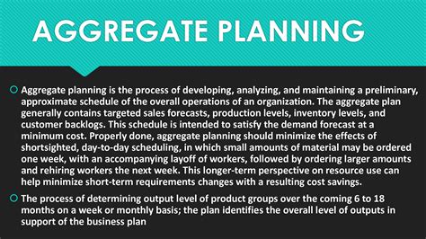 Solution Aggregate Planning Studypool