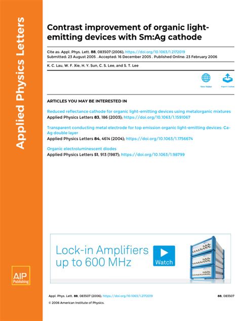 Contrast Improvement Of Organic Light Emitting Devices With Sm Ag