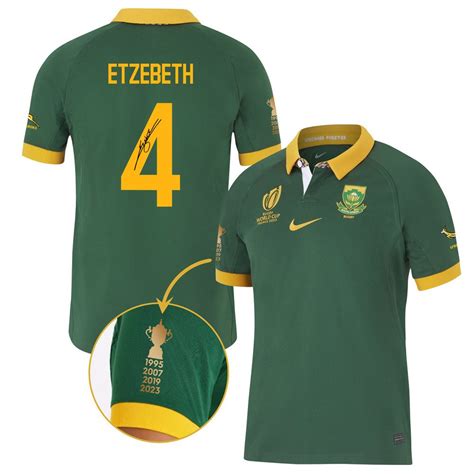Eben Etzebeth Signed Sa 4 Years Rb World Cup Stadium Home Jersey Men Green Hola Jerseys Store