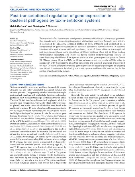 Pdf Post Transcription Regulation Of Gene Expression In Bacterial