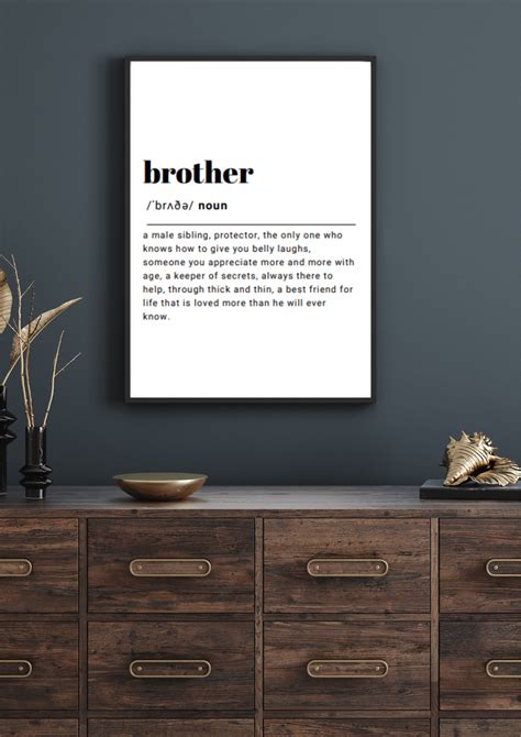 Brother Definition Print Wall Art Print Brother T Brother Print