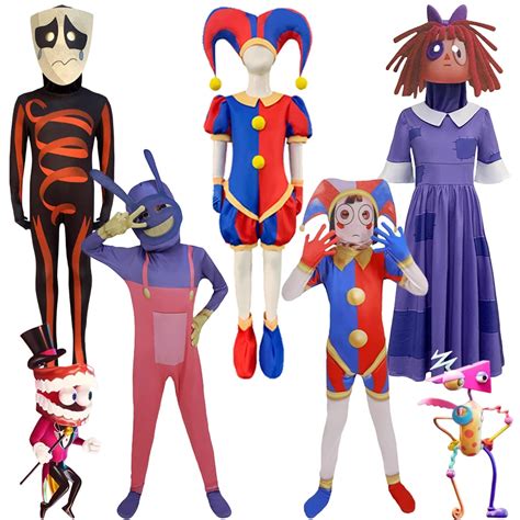 The Amazing Digital Circus Cosplay Costume Cartoon Bodysuit Pomni Jax