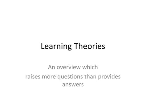 Learning Theories