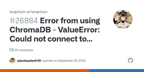 Error From Using Chromadb Valueerror Could Not Connect To Tenant Defaulttenant Are You Sure