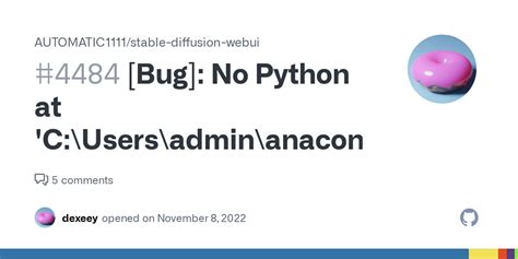 [bug] no python at c users admin anaconda3 python exe · issue 4484