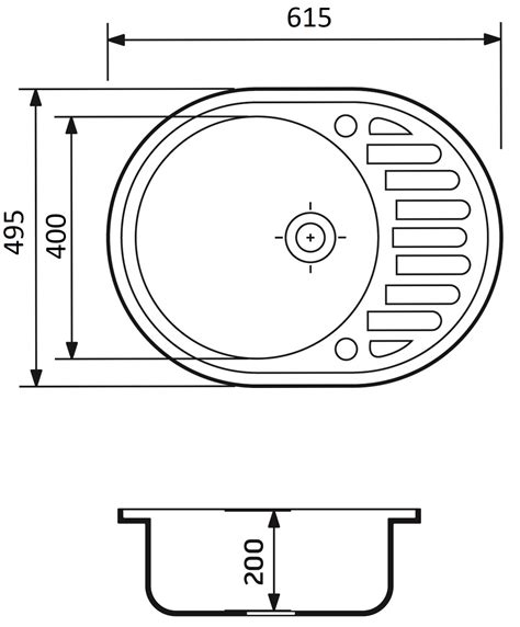 ᐉ Кухонная мойка Adamant Ovum 615x495x200мм черный 1824296910403