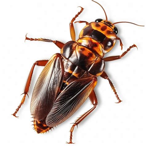 Premium Ai Image A Close Up Of A Brown Cockroach On A White Background