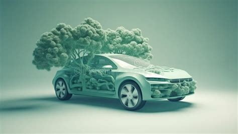 Electric Vehicle And Environmental Concepts Air Pollution Ai Generative Stock Illustration