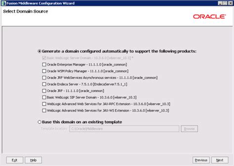 creating and configuring a weblogic domain for integrator server