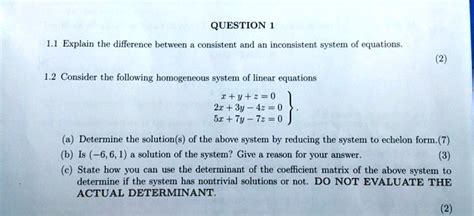 Solved Questionn11 Explain The Difference Between Consistent And An