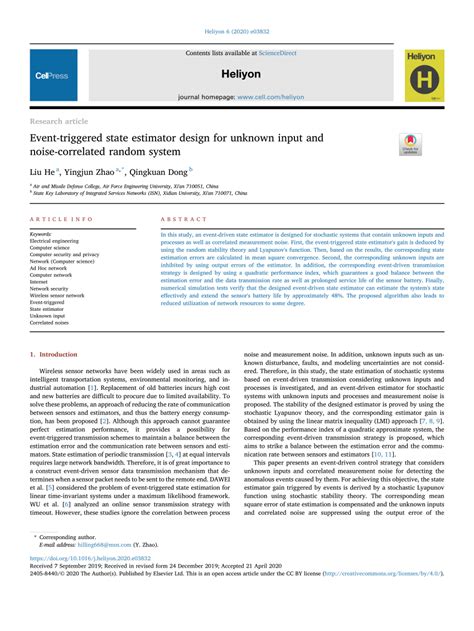 pdf event triggered state estimator design for unknown input and