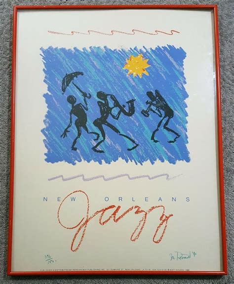 Matt Rinard Original Lithograph New Orleans Jazz 1990 Signed 1500 Framed 2005276634