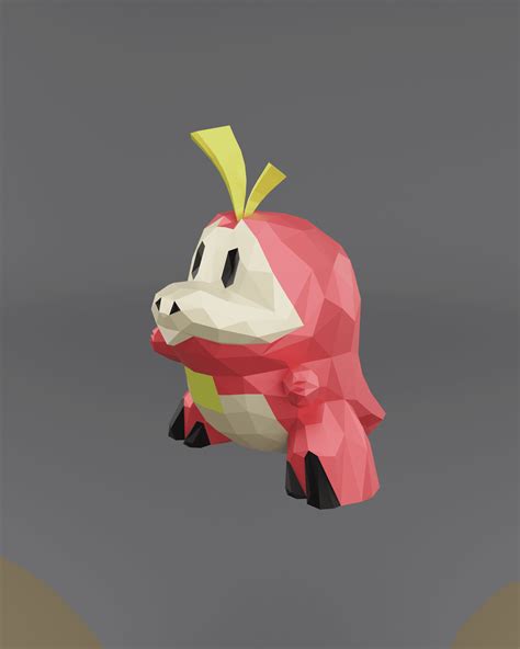 Low Poly Fuecoco Fan Art 3d Model By Linksprintables On Thangs