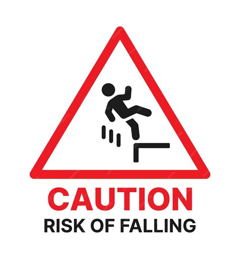 Premium Vector Caution Risk Of Falling Icon Sign Vector Illustration