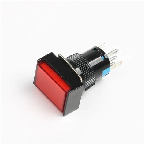 Red Rectangle Button With Integrated Led Jéjé Lingé