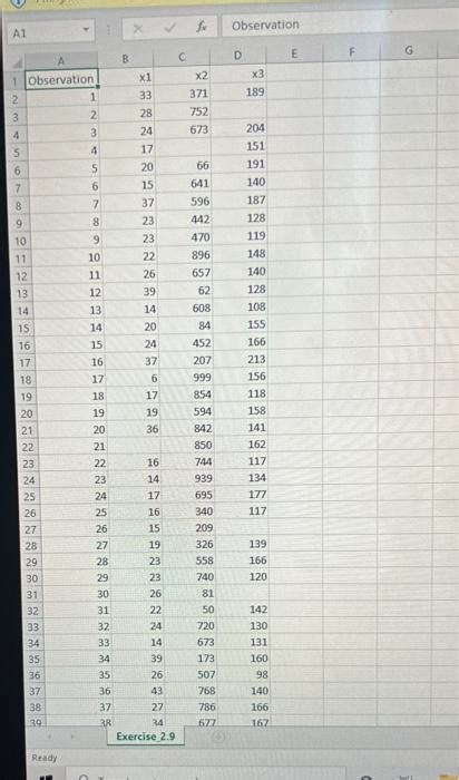 Solved The Accompanying Data File Contains Three Numerical