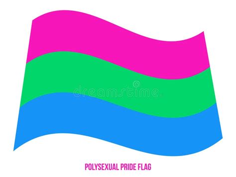 Polysexual Pride Flag In A Form Of Heart With Transgender Symbol Stock