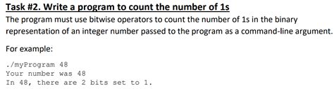 solved task 2 write a program to count the number of 1s