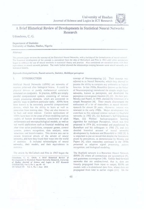 Pdf A Brief Historical Review Of Developments In Statistical Neural Networks Research